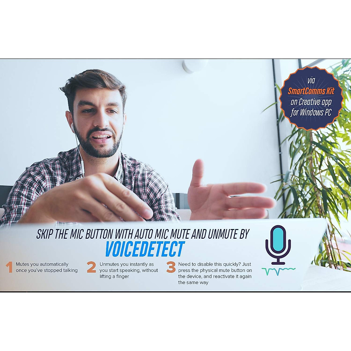 Creative Sound Blaster PLAY! 4 Hi-res External USB-C DAC and Sound Adapter Ft. VoiceDetect Auto Mic Mute/Unmute, Two-way Noise Cancellation, Bass Boost/Dynamic EQs, for Video Calls on Windows PC