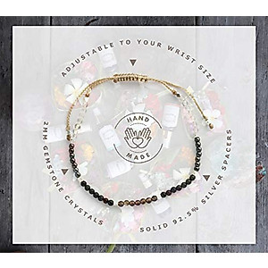 BALIPURA - Healing Bracelet for Women - Healing Crystals, Black Tourmaline- Grounding Hematite Bracelet- Crystals Bracelet And Healing Stones - Smoky Quartz - 2mm Small Bead Bracelets