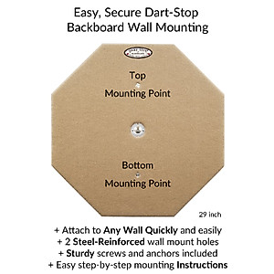 Dart-Stop 29 inch Black Octagon Pro Dart Board Backboard | Wall Protector | Dartboard Surround