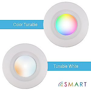 CLEANLIFE Smart LED Recessed Lighting Retrofit Downlight RGB + Tunable White Color Changing WiFi Dimmable LED Can Lights Fits 5 and 6 inch - 12W, 65W Equivalent, App Enabled