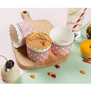 Webake Large Paper Baking Cups, 6oz Cupcake Muffin Cases Jumbo Cupcake Liners, Set of 25 Pink Cupcake Liners for Valentine's Day, Wedding