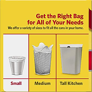 4 Gallon Trash Bags - 100 Small Mini Garbage Bags | 17" x 18" Clear Waste Basket Trash Bags | Bulk Plastic Bathroom Trash Can Liners
