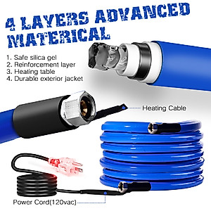 Scilulu 30FT 15FT Heated Water Hose for RV,Rv Water Hose,-45 ℉ Antifreeze Heated Drinking Garden Water Hose,Rv Accessories (15FT)