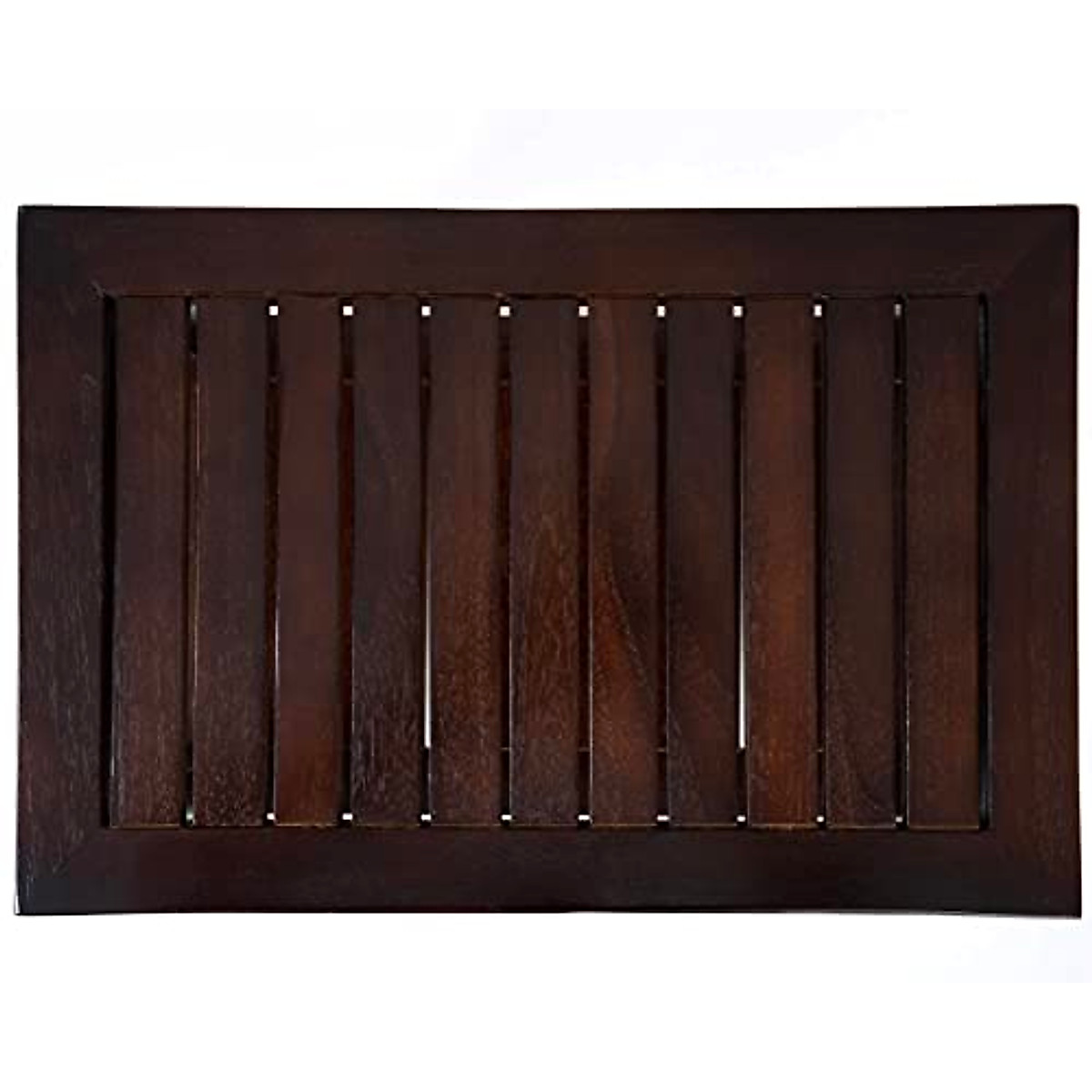 ALA Teak Classic 24 Teak Wood Shower Bath Spa Waterproof Stool Bench with Shelf Brown