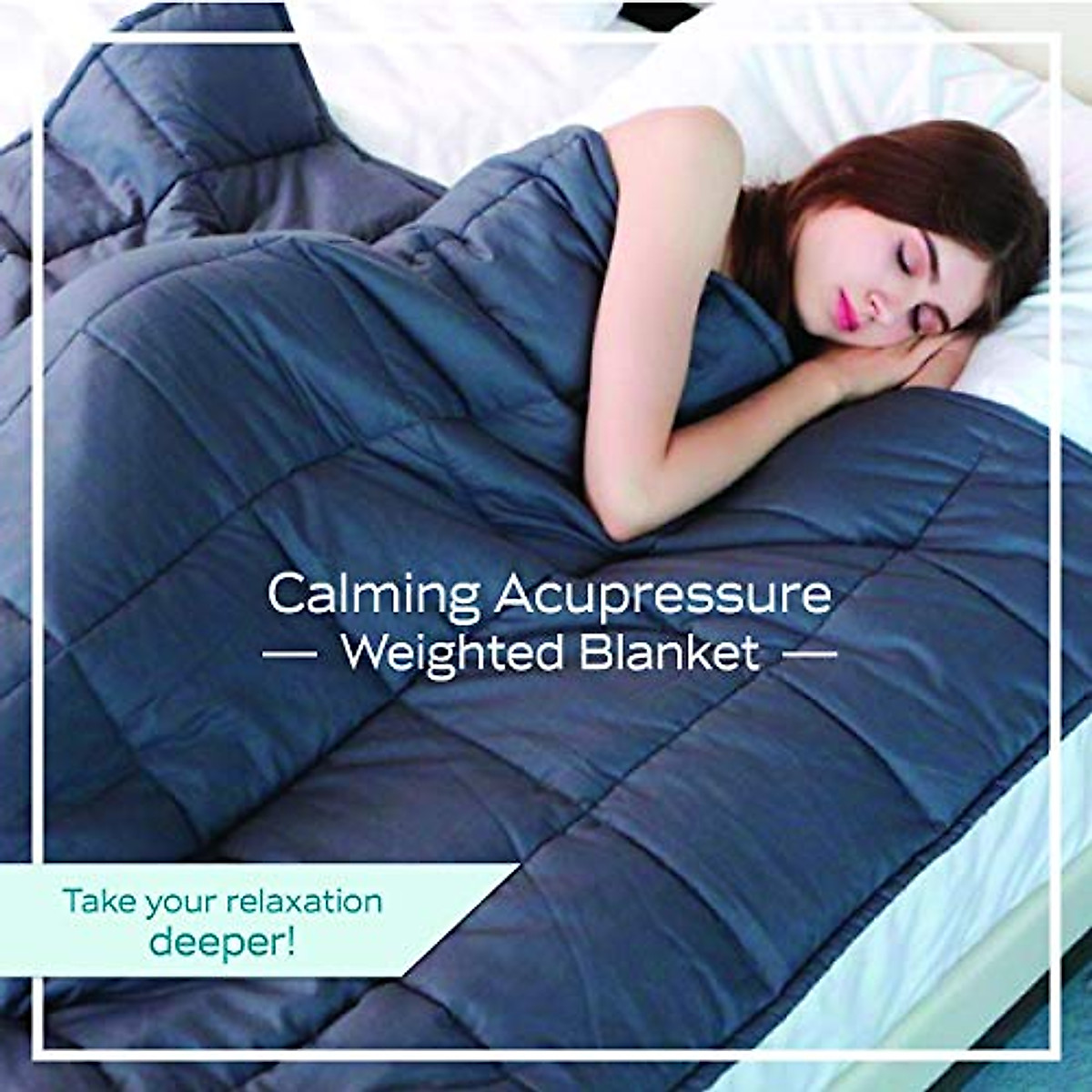 Weighted Blanket with Removable Cover, 15lb, 48"x72", Grey