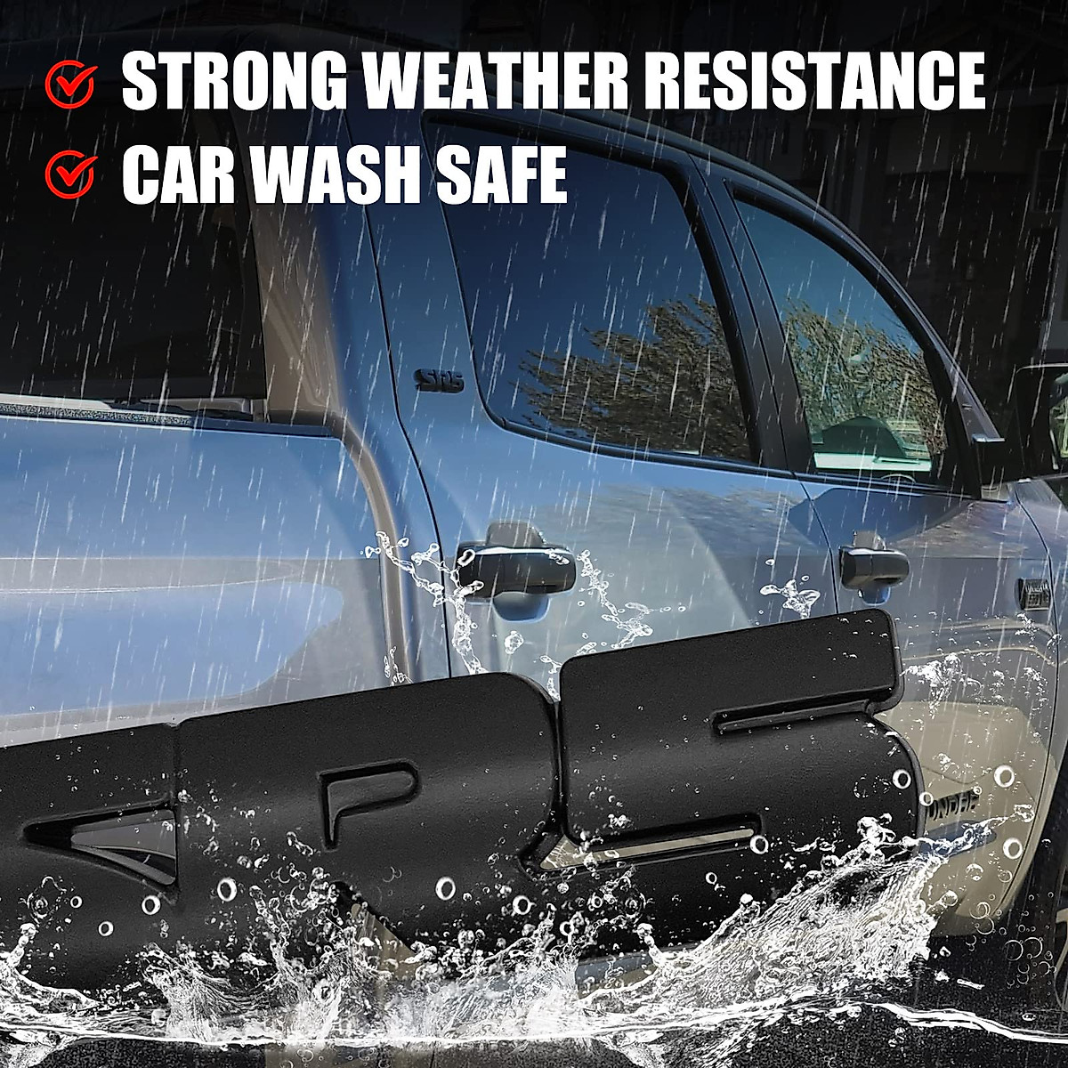 VIVFAN Universal SR5 Blackout Emblem Overlays Kit Full Coverage 3/M Adhesive Replacement for 4Run|Tun|Tac|SR5 Black Emblem Overlay Original-OEParts