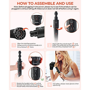 7 in 1 Curling Wand Set: Ohuhu Curling Iron Wand 7Pcs 0.35 to 1.25 Inch Interchangeable Ceramic Barrel Heat Protective Glove 2 Clips Dual Voltage Hair Curler for Girls Women Black