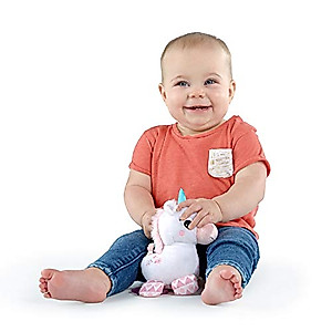 Bright Starts Unicorn Sparkle & Shine Plush Take-Along Stroller or Carrier Toy, Ages 0 Month+, Pink, 1 Count (Pack of 1)