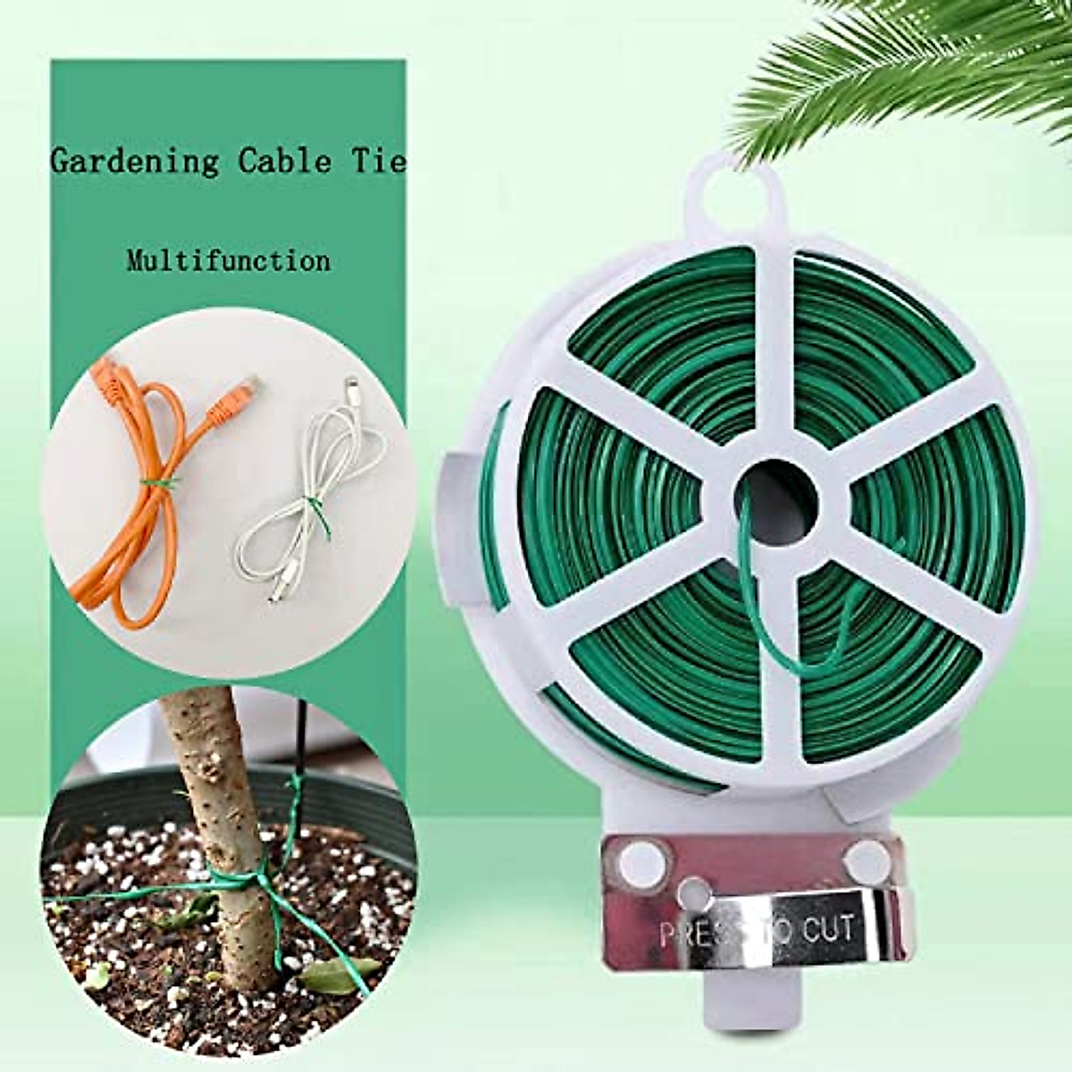 Twist Tie, 328 Feet (100m), green cable ties with Cutter, Garden Plant Ties Reusable, Green Twist Ties for plants Gardening Tomatoes Tie garden ties for plants,garden twist ties flowers Climbing