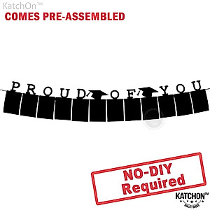 KatchOn, Black Graduation Photo Banner 2024 - Large 10 Feet | Proud of You Banner | Felt Graduation Picture Banner | Graduation Banner 2024 Personalized | Graduation Decorations Class of 2024 Black