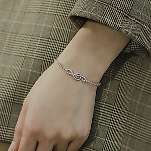 Titruebe Rose Gold Plated Bracelet for Women Musical Note Bracelets Music Lover Jewelry Gift