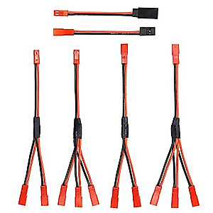 6PCS JST Plug Splitter JST Male Female Y Cable JST Y Parallel Adapter Harness JST to JR Adapter for Traxxas TRX-4 RC Car Crawler Truck Cooling Fan ESC Battery Motor