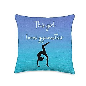 Gymnastics Handstand "This Girl Loves Gymnastics" Throw Pillow
