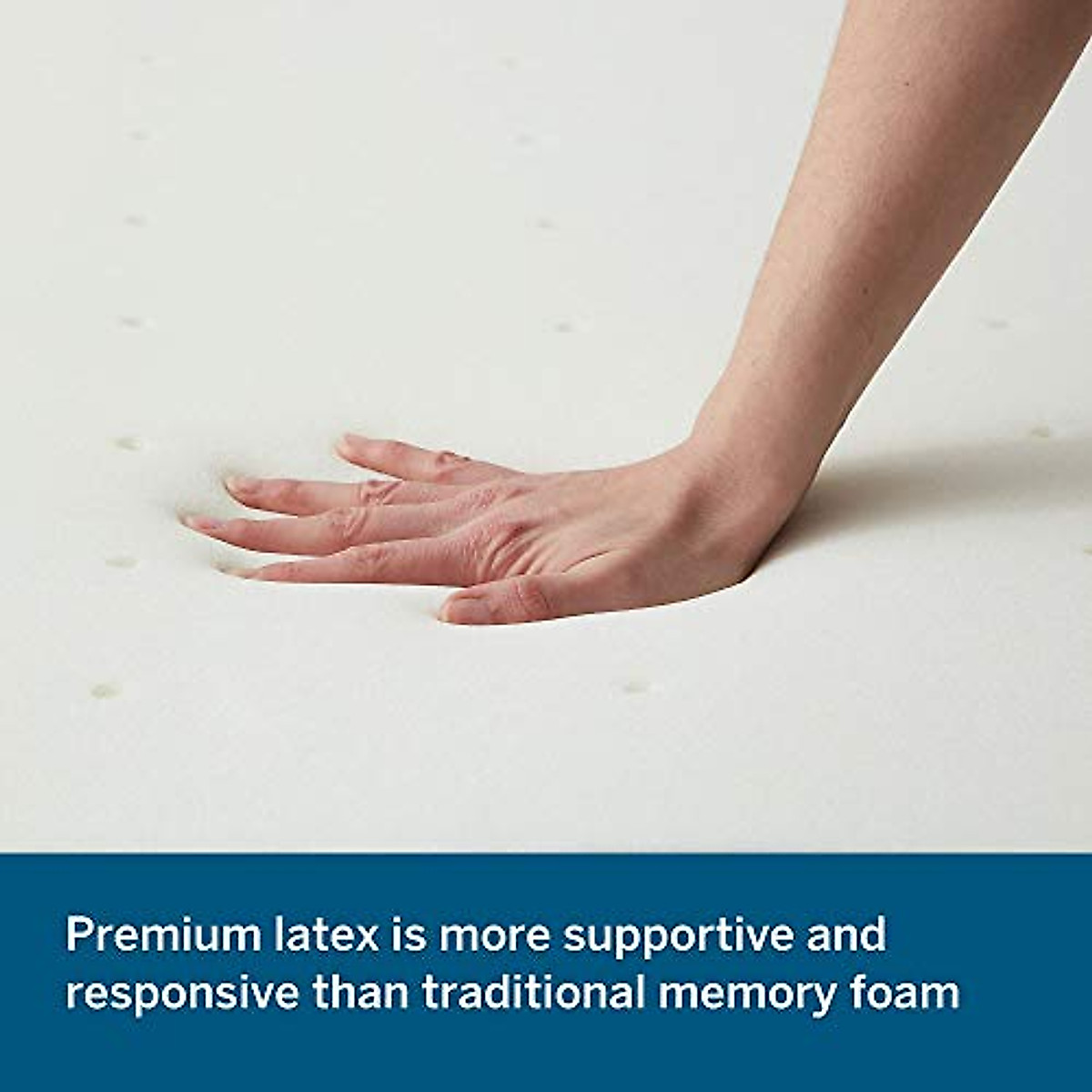 LUCID 2 Inch Dunlop Latex Mattress Topper, King