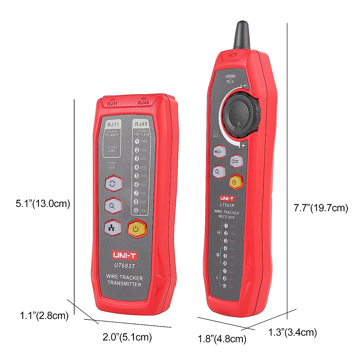 UNI-T UT683KIT Cable Tracer Wire Tracker for RJ11 and RJ45 Cables Tester, Telephone Line Finder Cable Collation, Network Maintenance Collation, Repairing Networking Tool
