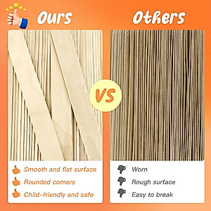 60 Pcs 8” Jumbo Popsicle Sticks for Crafts, Large Tongue Depressors Wood, Craft Sticks, Wax Stick, Stir Sticks, Wooden Sticks for Crafts, Wide Large Popsicle Sticks Bulk, Ice Cream Sticks