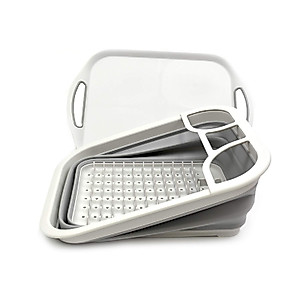 SAMMART Collapsible Dish Drainer (Grey, 1)