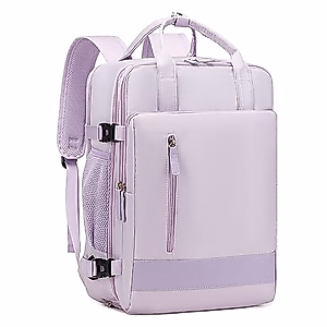 InduSKY Large Travel Backpack for Women, 40L Carry On Backpack Airline Flight Approved with USB Charging Port Shoes Compartment, Personal Luggage Backpack Casual Daypack 15.6 Inch Laptop Backpack