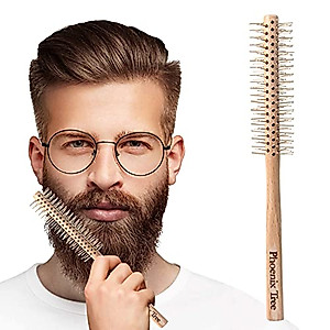 Phoenix Tree Small Round Brush for Short Hair, for Women and Men, Best for Thin Hair, Bangs, Beard, Curling,Straight Hair, Blow Dryer Styling, Mini Size(Golden)