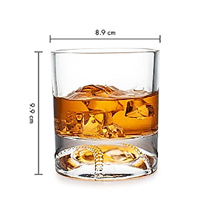 Baseball Whiskey Glass - 12oz Whiskey Glass by The Wine Savant - Perfect for Any Occasion, Baseball Lovers, Baseball Gifts, Baseball Themed Party, Baseball Birthday Gift Set (4)