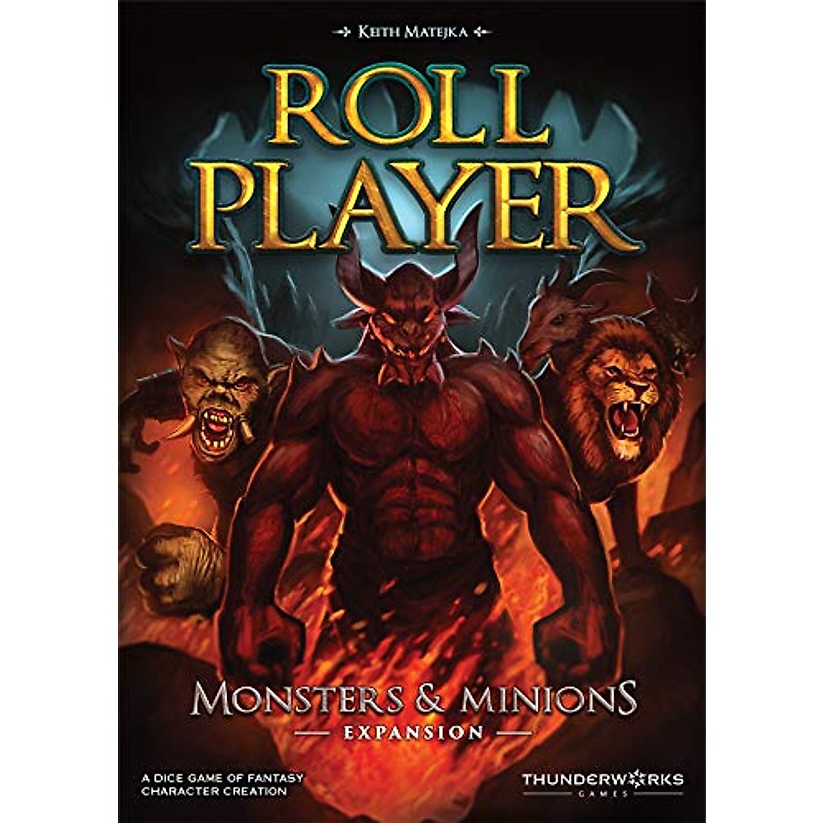 Thunderworks Games - Roll Player: Monsters and Minions | 5-Player Expansion for The Dice Game of Fantasy Character Creation | Strategy Board Game by Thunderworks Games | 1-5 Players Ages 12+
