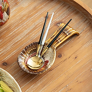 YINYUEDAO Ceramic Spoon Rest Turkey Shape - Kitchen Decoration for Counter, Coffee Spoon Rest - Halloween, Easter, Thanksgiving Kitchen Utensils Accessories