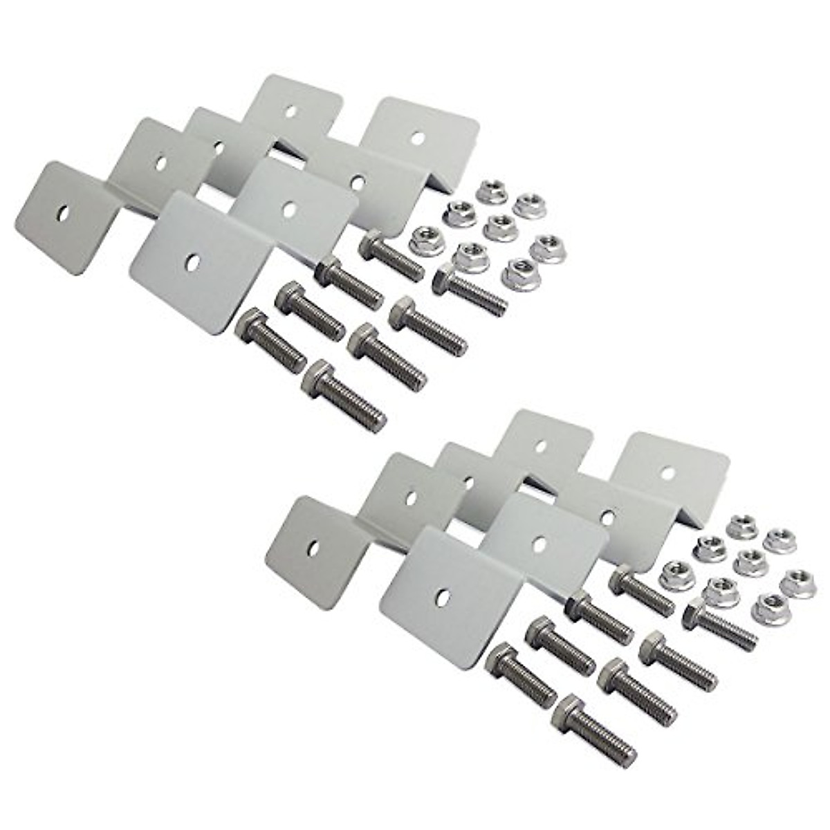 NUZAMAS 2 Set of Z Brackets Solar Panel Mounting Kits Sets for RV Boat Car Truck Caravan Home Mounted Off Grid Roof (Total 8 Units)