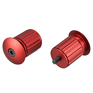 X AUTOHAUX 1 Pair Aluminum Alloy 17.5-22mm Handlebar End Plugs for Road Mountain Bicycle Adjustable Handlebar Bike Bar Ends Red