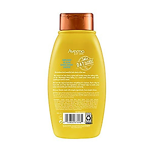 Aveeno Deep Moisturizing Sunflower Oil Blend Shampoo with Oat for Dry Damaged Hair, Dye, Paraben & Sulfate Surfactants Free, 12 Fl Oz