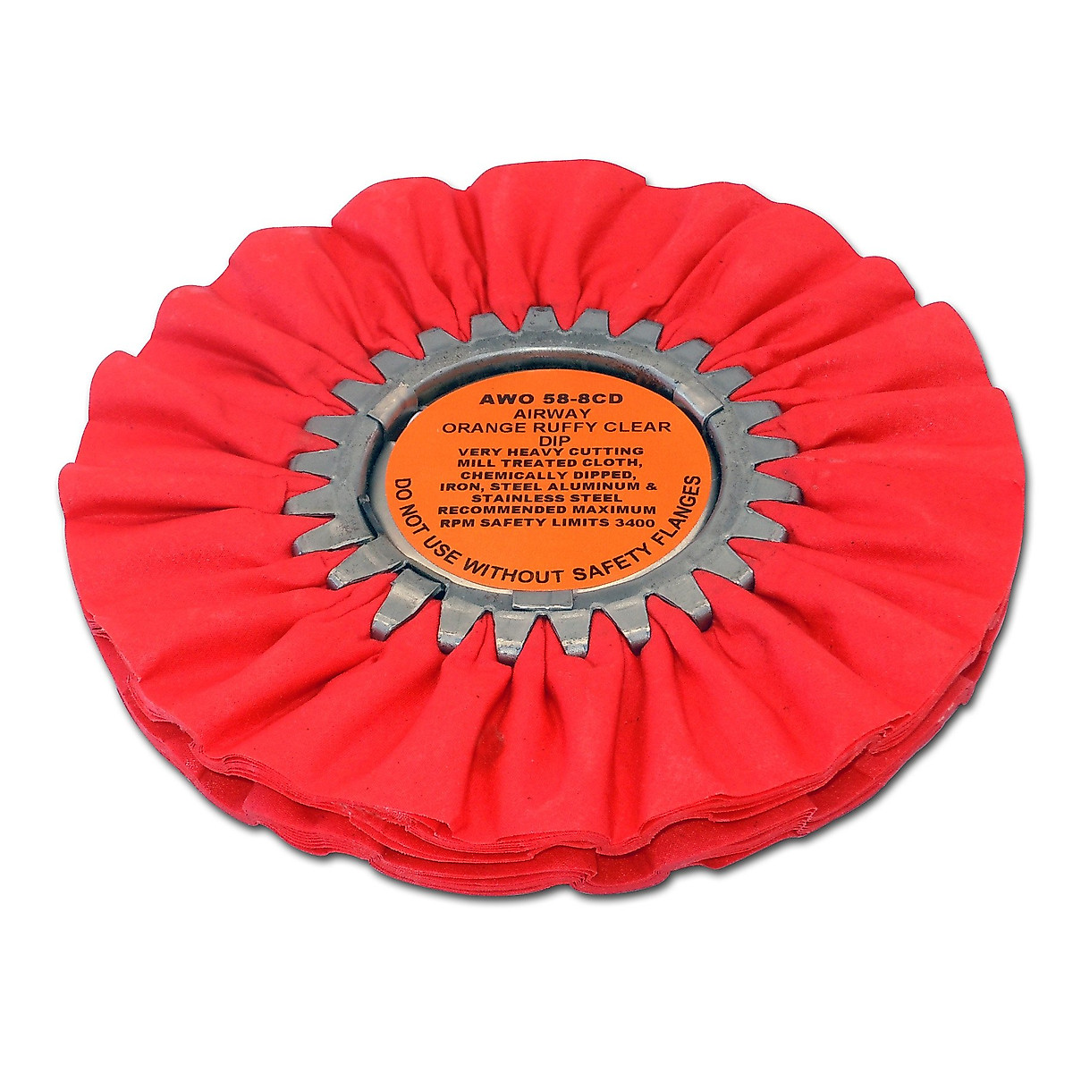Zephyr AWO 58-8 CD Orange Ruffy Clear Dip Airway Buffing Wheel