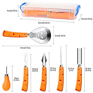Pumpkin Carving Kit, Halloween Pumpkin Carving Tools, 6PCS Carving Tools Carving Knife for Halloween Decoration, Professional Stainless Steel Pumpkin Carving Set, Pumpkin Carver for Adults & Kids