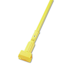 Boardwalk 610 Plastic Jaws Mop Handle for 5 Wide Mop Heads, 60" Aluminum Handle, Yellow