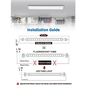 ELEKICO 8FT LED Bulbs, Super Bright 72W 9000lm 5000K, T8 T10 T12 LED Tube Lights, FA8 Single Pin T8 LED Lights, Clear Cover, 8 Foot LED Bulbs to Replace Fluorescent Light Bulbs (Pack of 6)