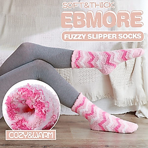 EBMORE Fuzzy Socks for Women, Fluffy Cozy Comfy Soft Cabin Plush Warm Winter Sleep Home Slipper Socks, Christmas Gifts, Valentines Day Gifts for Her, Women Who Have Everything, Stocking Stuffers