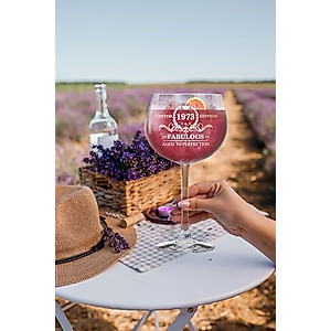 51th Birthday Gifts For Women, Her - Vintage 1973 51th Birthday Decorations For Women - Best 51 Year Old Gifts Ideas For Wife, Mom, Sister, Friends - Turning 51 Presents For Female - 22 Oz Wine Glass