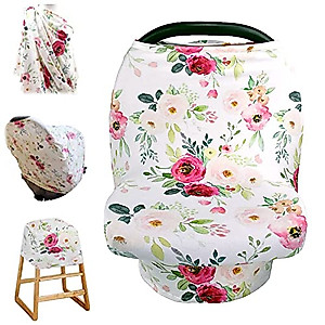 Stretchy Baby Car Seat Cover for Baby Boys and Girls,Multiuse - Nursing Breastfeeding Covers,Shopping Cart/High Chair/Stroller Covers,Infinity Scarf,Car Seat Canopies