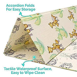 JumpOff Jo - Large Waterproof Foam Padded Play Mat for Infants, Babies, Toddlers, Play & Tummy Time, Foldable Activity Mat, 70 in. x 59 in. - Llama & Koala, Pack of 1