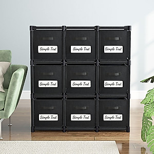 Tribesigns Cube Storage 9 Cube Organizer, Drawer Cubes Included, DIY Closet Storage Organizer Bins Storage Shelves System for Bedroom, Living Room, Playroom (Black)