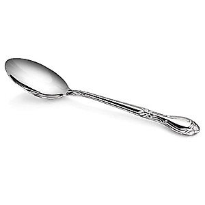 New Star Foodservice 58727 Rose Pattern, 18/0 Stainless Steel, Teaspoon, 6.2-Inch, Set of 12