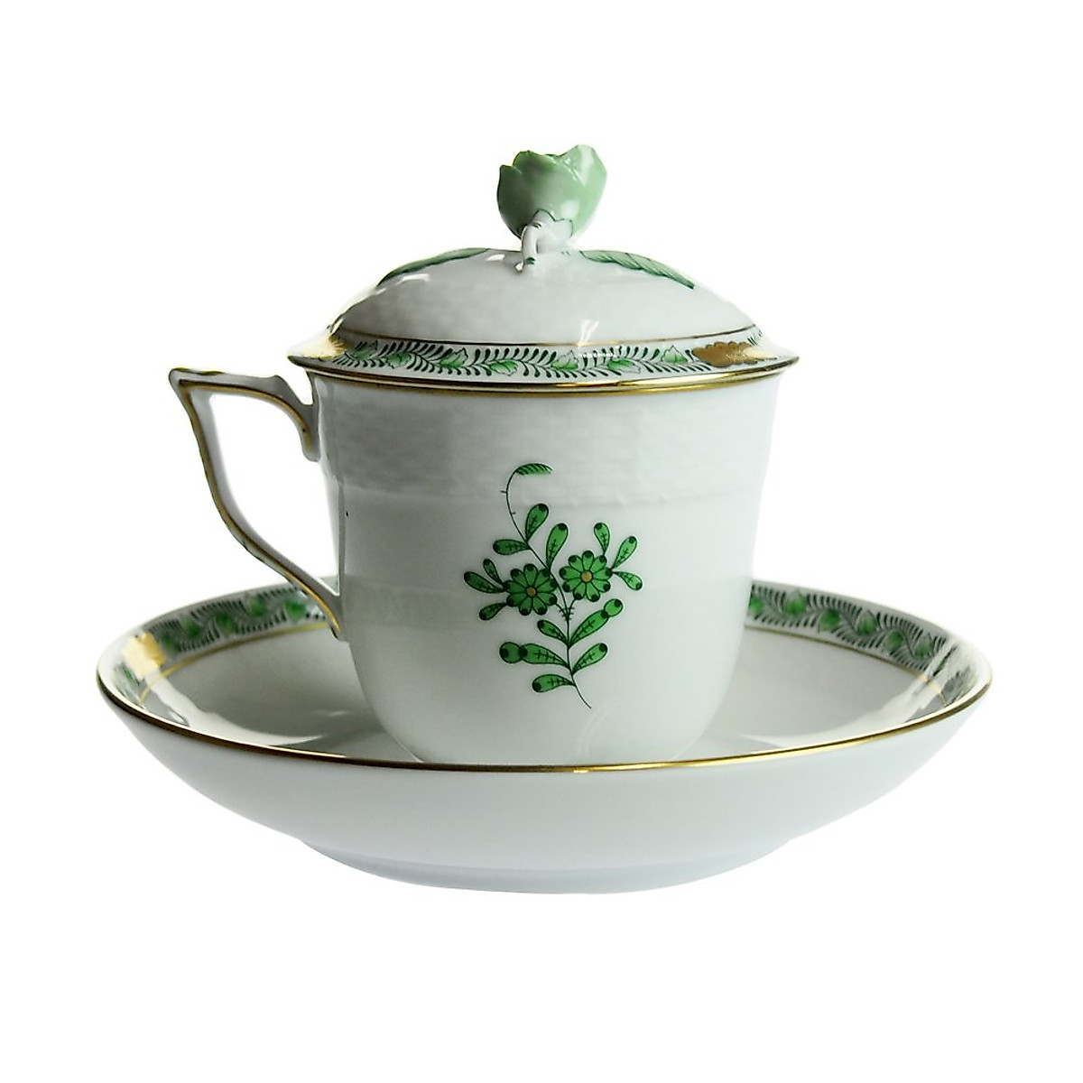 Herend AV Apony Green Herbal Tea Cup Saucer 705-0-09 [Parallel Import]