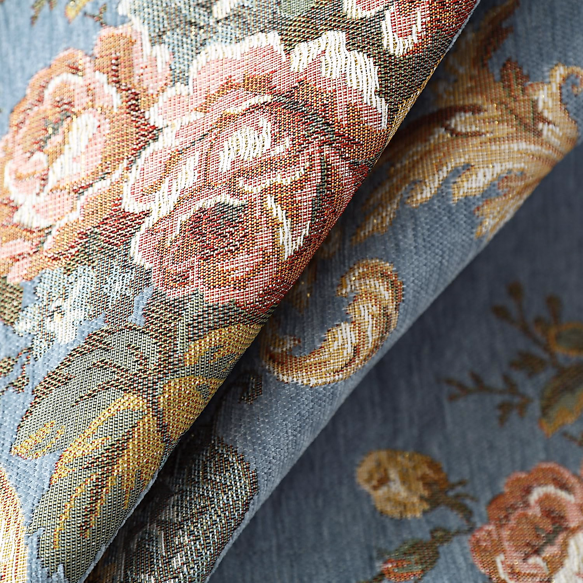 AiWinsure Couch Cover Blanket with Tassels Sofa Covers Loveseat Armchair Sectional Furniture Slipcover for Dogs Cats 3 Cushion Chenille Jacquard Flower One Piece (Blue,4 Seater-190 * 350cm)