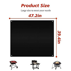 NEZUIBAN Fire Pit Mats - 39 x 47in Under Grill Mats for Outdoor Grill, Square Fireproof Mat for Under Fire Pit Protect for Deck, Grass and Lawn