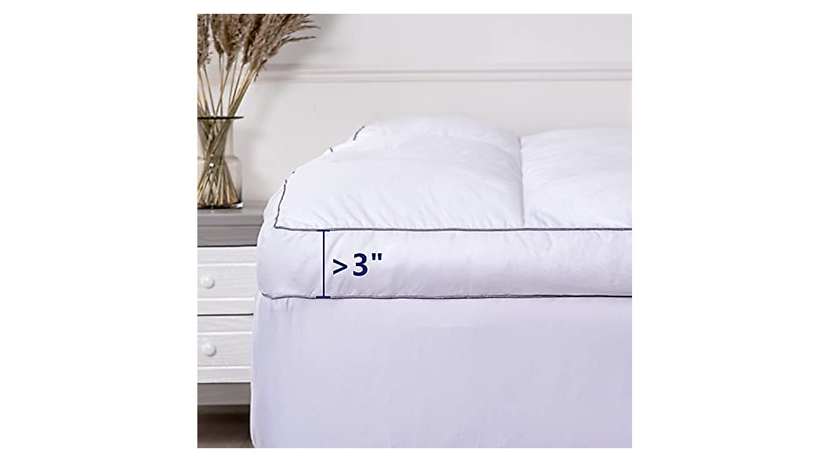 Cooling Queen Mattress Topper - Plush, Thick, Hotel Quality Support