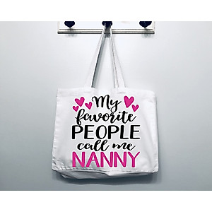 COCOVICI Nanny Tote Bag | My Favorite People Call Me Nanny | Grandma Gifts | Nanny Gifts | Nanny Christmas Gift | Christmas Gift from Grandkids