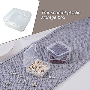 OHAOLYLE 12 Pack Mini Beads Plastic Storage Container Box Case with Flip-Up Lid Small Clear Square Box for Collecting Small Items Jewelry Crafts Game Pieces(2.2 * 2.2 * 0.8in)