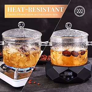 glass pots for cooking on stove - 2.0 Liter Glass Saucepan with Cover Simmer Pot Milk Pot, Heat-Resistant Glass Stovetop Pot and Sauce Pan for Soup, Pasta & Baby Food.