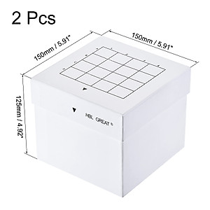 uxcell Centrifuge Tube Freezer Storage Box 16 Places Cardboard Cryogenic Holder Rack for 50ml Microcentrifuge Tubes Vials Samples, White 2pcs