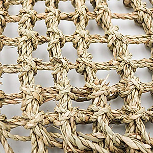 suruikei Rabbit Activity Zone Bunny Chew Toy for Teeth Grinding Small Animal Play Toy Hand Crafted Seagrass Protector Mat for Chinchilla Guinea Pigs or Other Rodent Pets (11 X 7.87-inch)