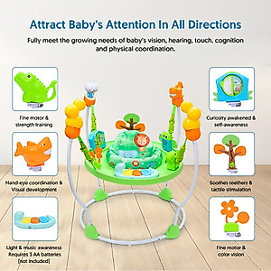 Bellababy Multi-Functional Baby Jumping Activity Center, Interactive Play Center, Baby Discovery Activities Bounces with Lights, Melodies and Colorful Enlightenment Toys, Ages 6 Months+