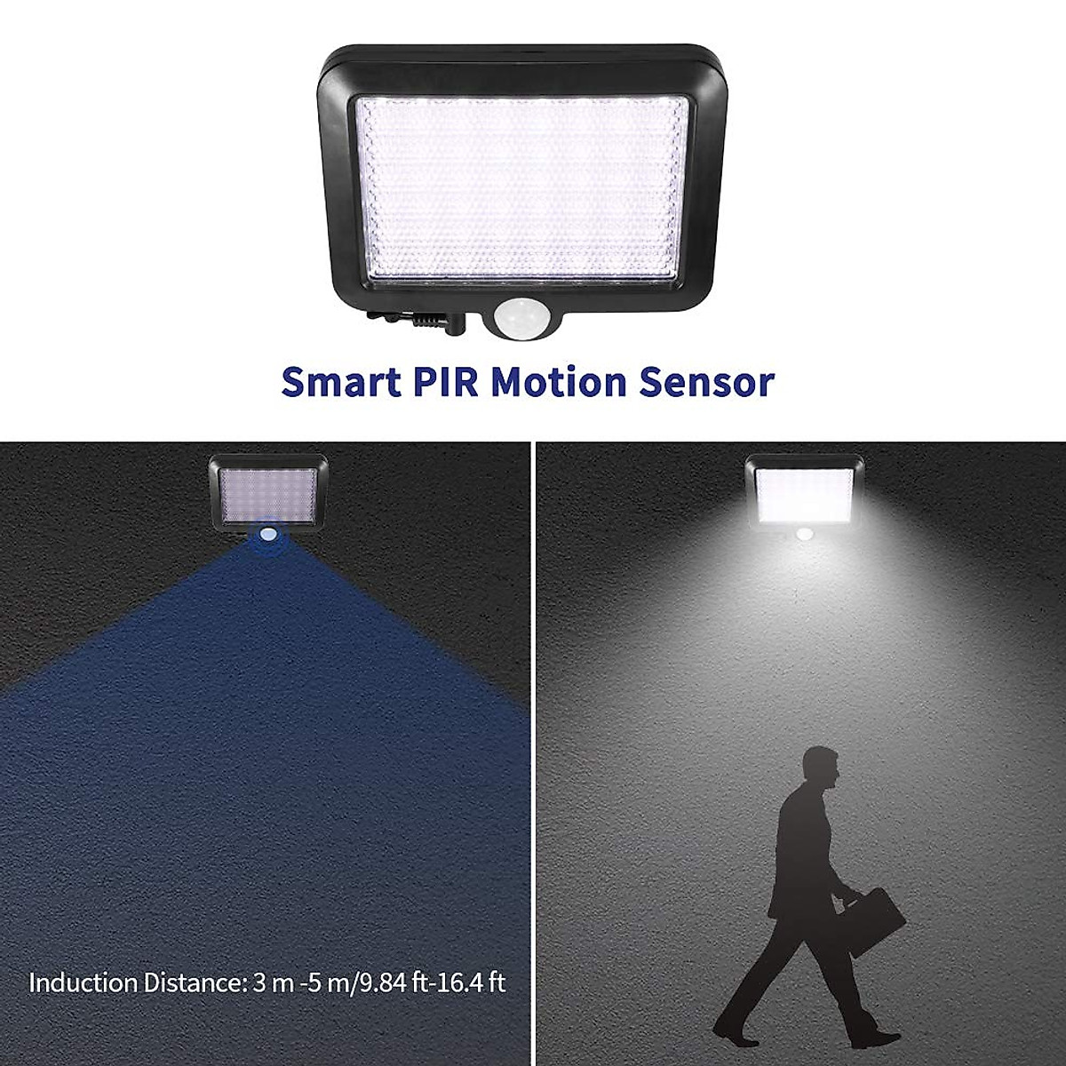 TTAototech Outdoor Security Floodlight,Security Lights with PIR Sensor-56 LED Solar Powered Wall Light- Super Bright Waterproof Outdoor Motion Sensor Light LED Floodlight for Garden, Backyard,Garage